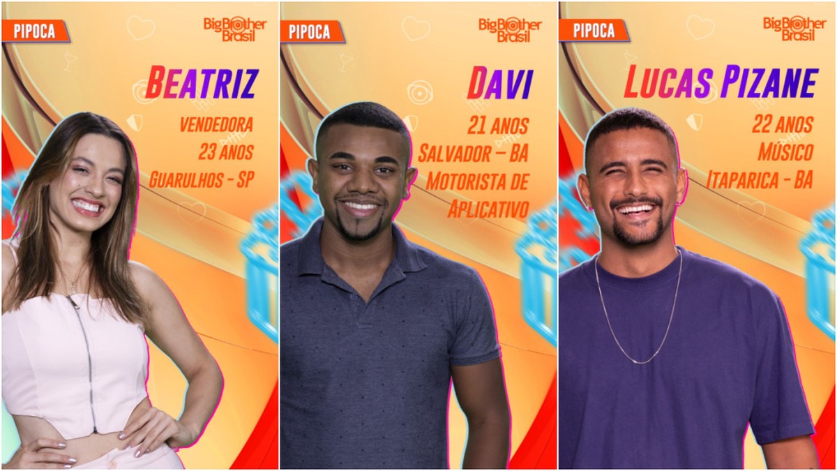 BBB 24 Beatriz Davi e Pizane formam o terceiro Paredão TV e