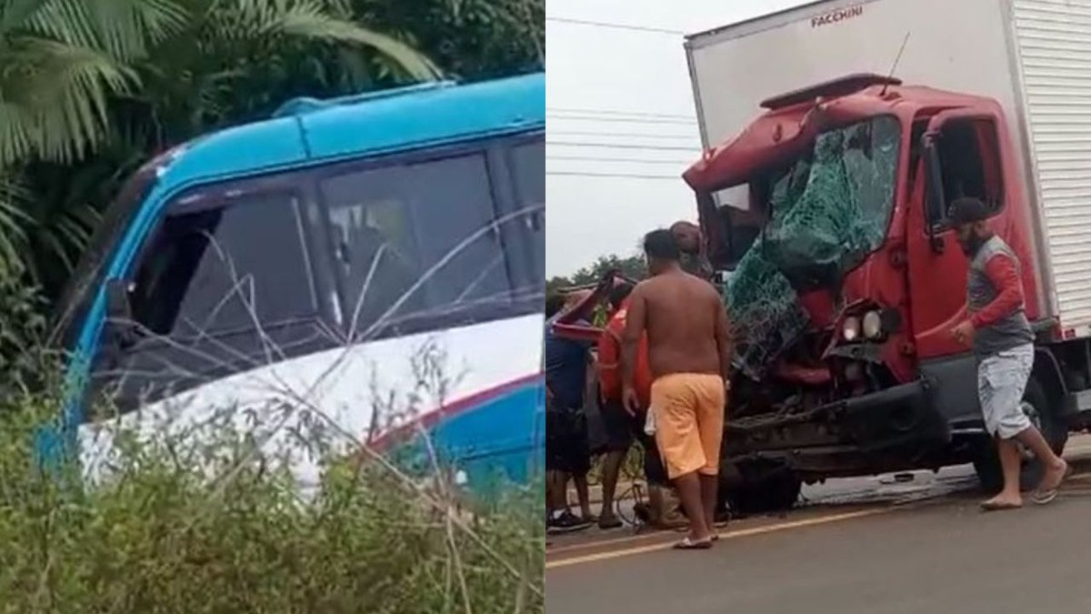 Acidente entre caminhão e micro ônibus na AM 070 deixa feridos no AM
