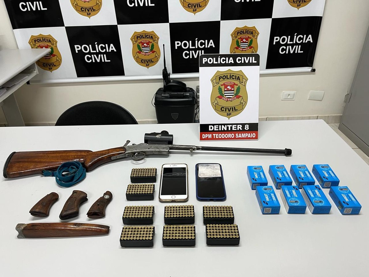 Suspeito de comercializar armas é preso espingarda e munições em Teodoro Sampaio