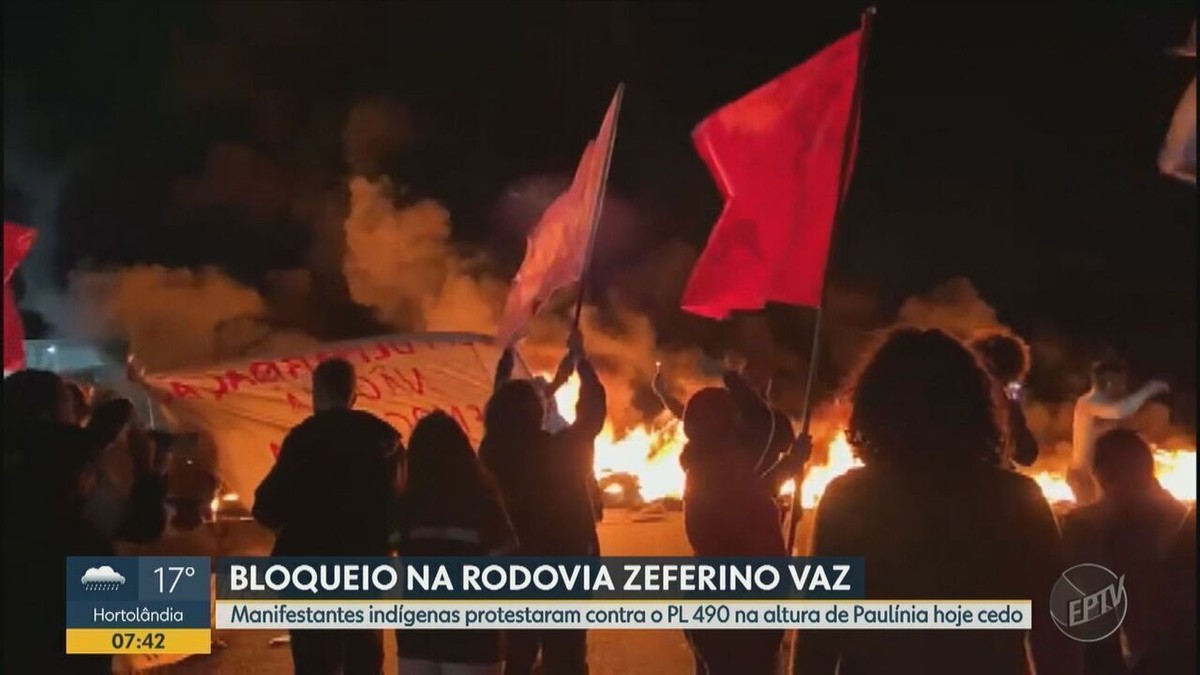 Manifestantes indígenas bloqueiam Rodovia Zeferino Vaz em Paulínia Campinas e Região G