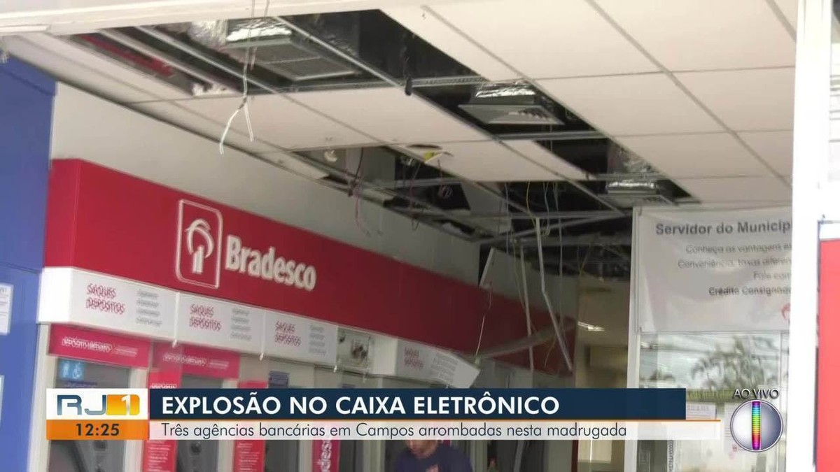 Caixa eletrônico é explodido em agência bancária em Campos no RJ