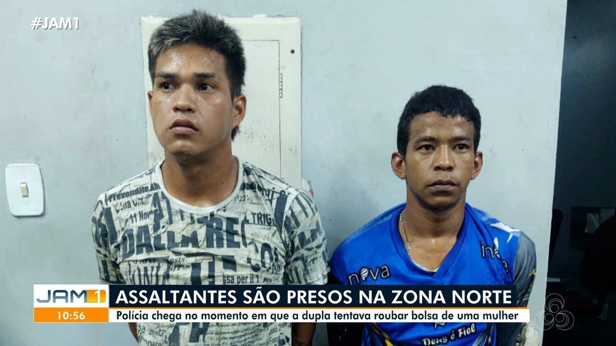 Ladrões em moto são presos após polícia flagrar assalto em Manaus Veja
