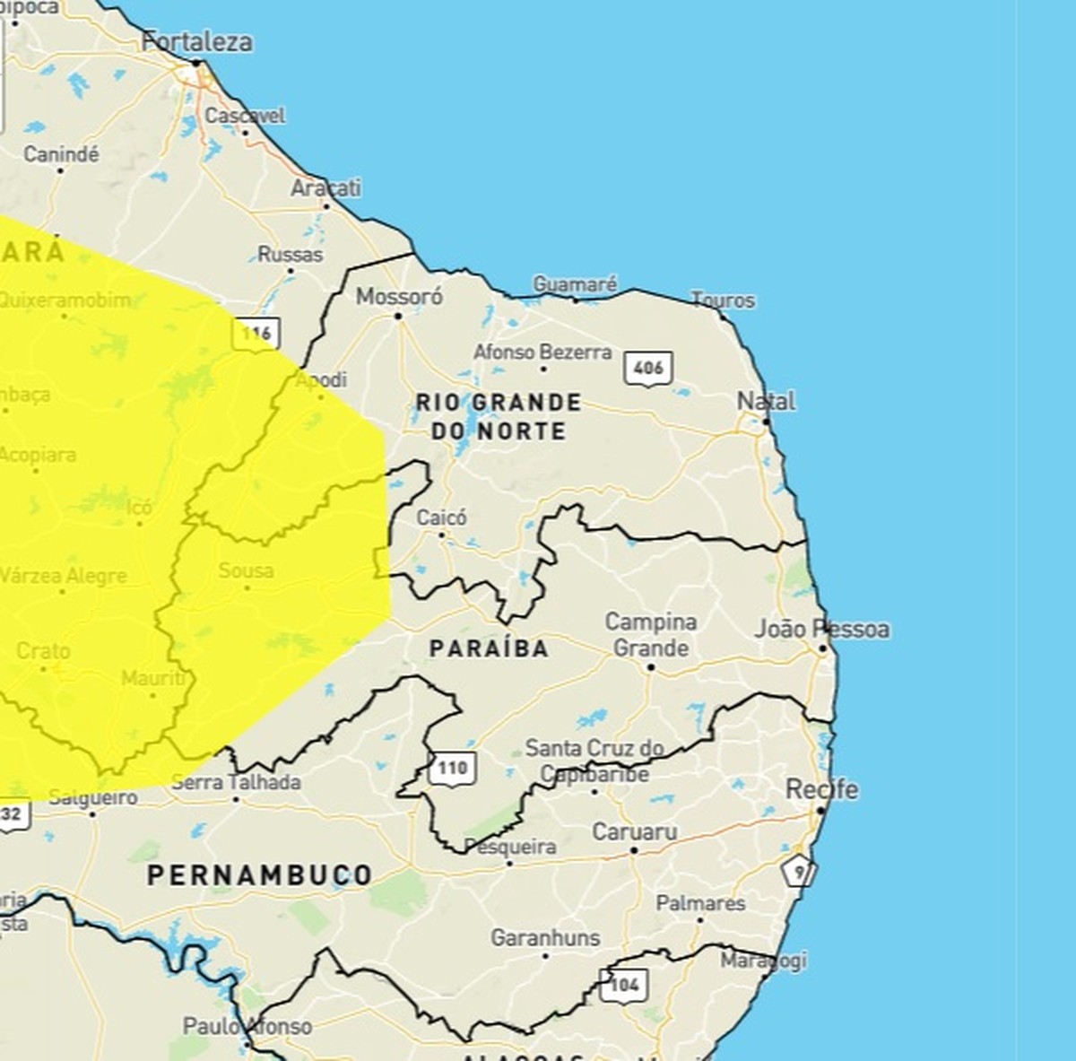 Inmet emite alerta de baixa umidade do ar para 66 municípios da Paraíba
