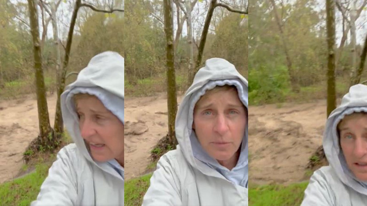 Ellen DeGeneres mostra correnteza das águas perto de sua casa após ...