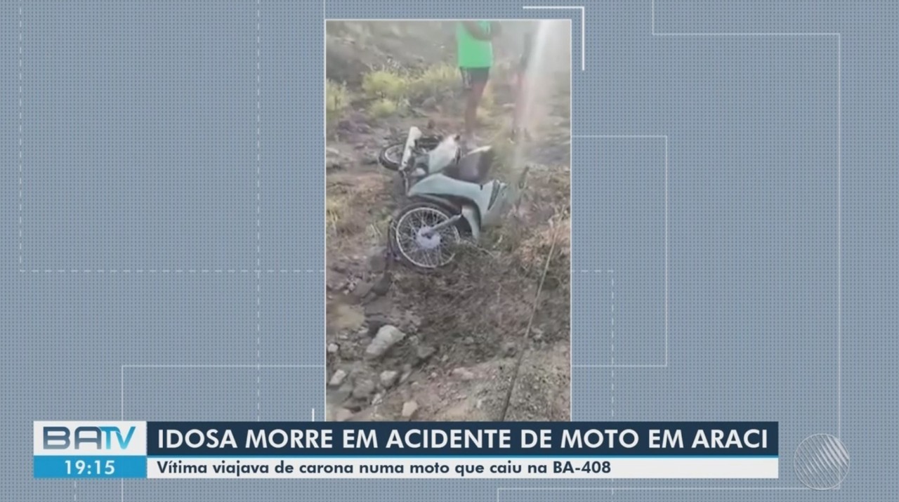 Idosa morre e homem fica ferido após acidente de moto na BA-408 | Feira de Santana e Região | G1