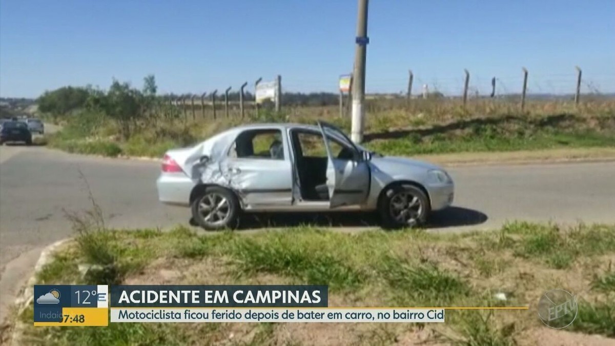 Acidente entre moto e carro deixa dois feridos em Campinas | Campinas e Região | G1