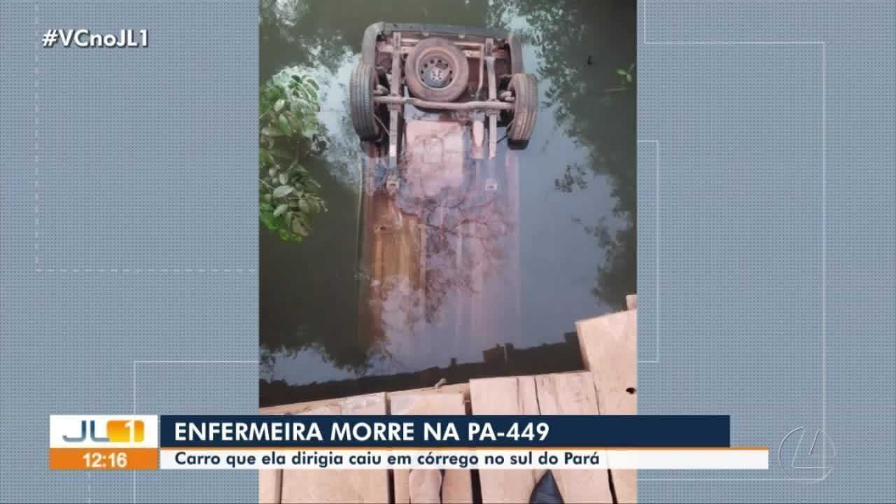Enfermeira morre afogada após carro que dirigia cair capotado dentro de córrego no Pará | Pará | G1
