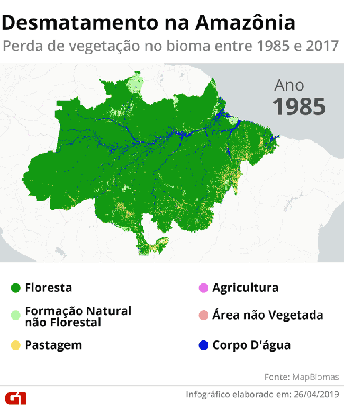 Amazônia perdeu 18% da área de floresta em três décadas, mostra análise ...