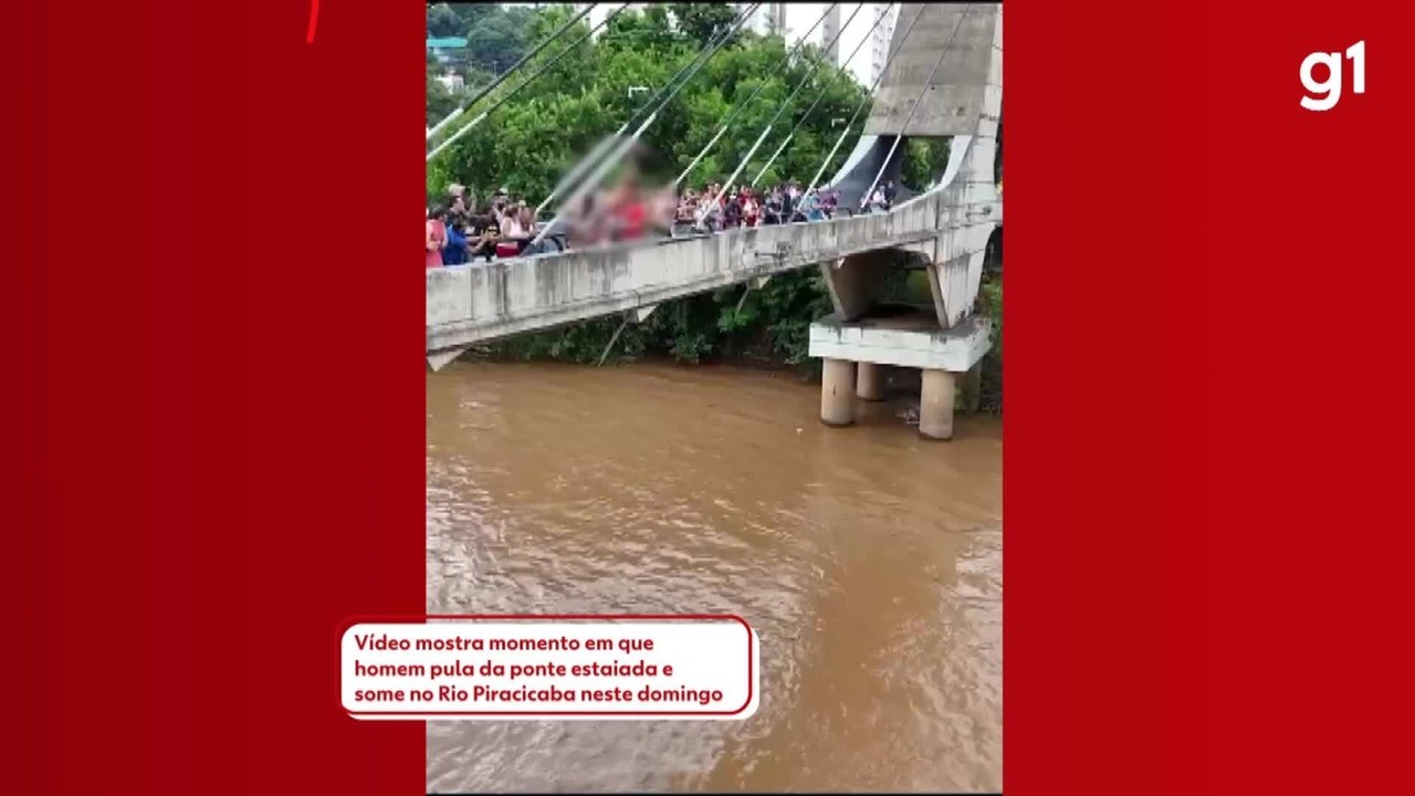 VÍDEO: veja momento em que homem pula da ponte estaiada e some no Rio ...