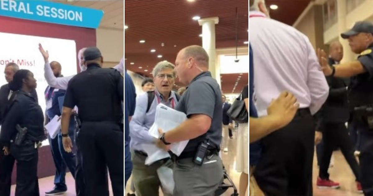 Vídeo mostra policial puxando pesquisador em protesto contra Trump | G1