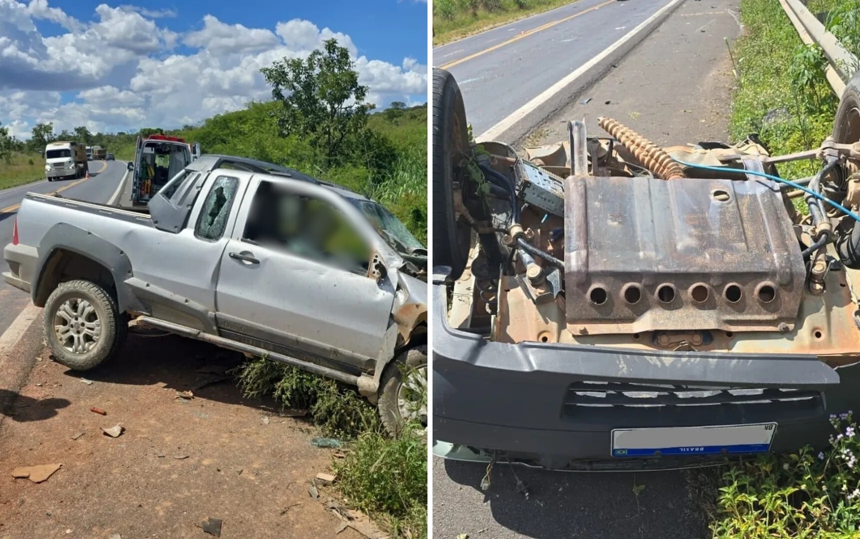 Acidente mata homem e deixa carro partido ao meio na BR-020, em Posse | G1