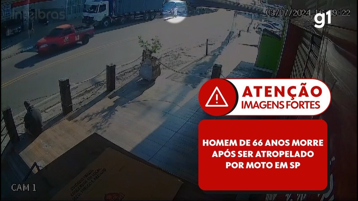 VÍDEO: idoso de 66 anos morre após ser atropelado por moto na Grande SP | São Paulo | G1