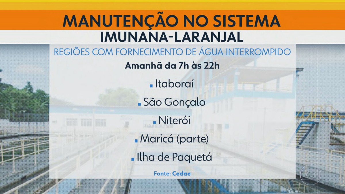 Cedae faz manutenção e fornecimento de água pode ser afetado em parte ...