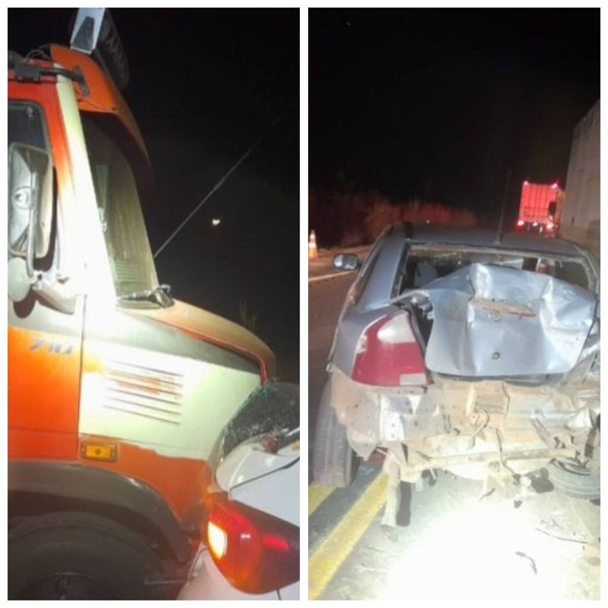 Engavetamento envolvendo quatro caminhões e dois carros deixa um morto e quatro feridos na BR ...