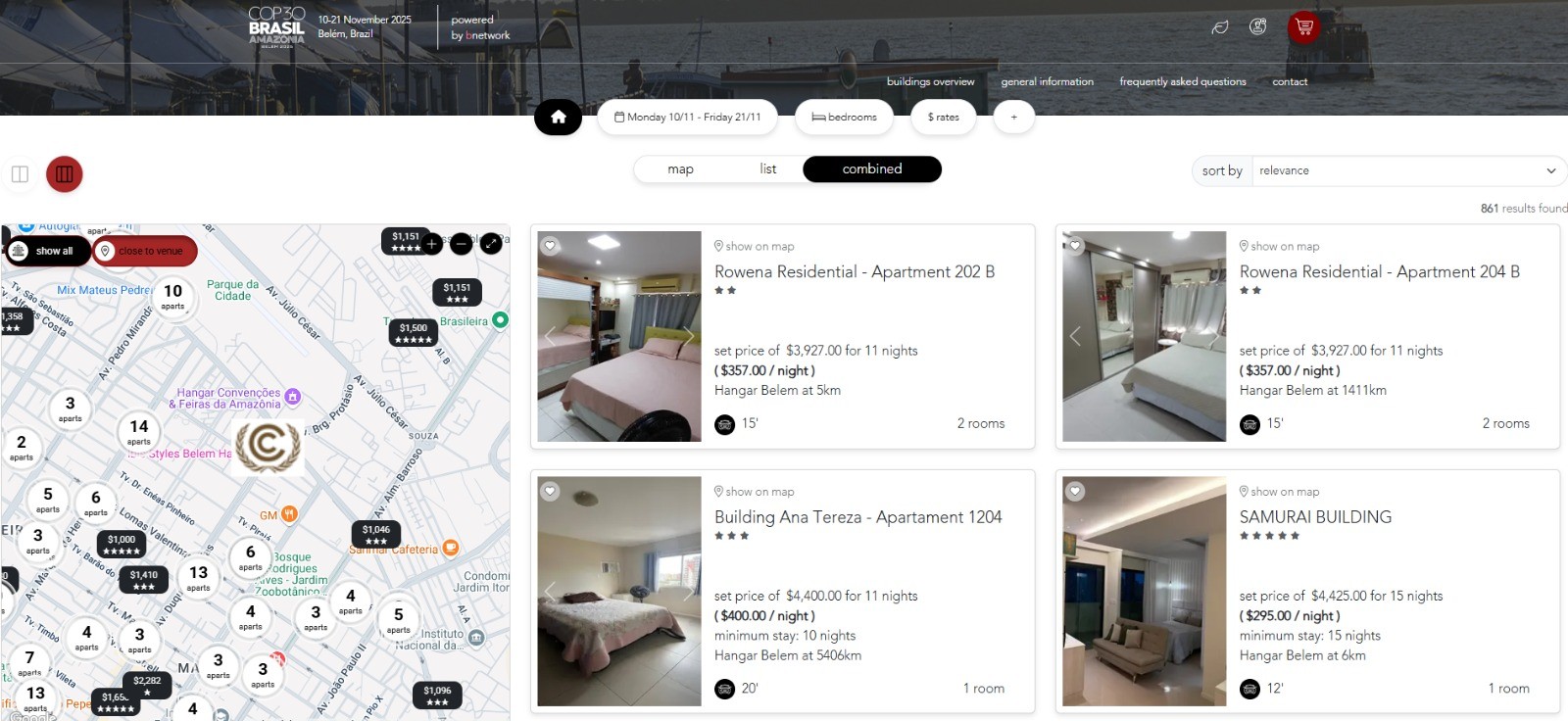 COP30: Site oficial tem hospedagem a partir de R$ 1,1 mil