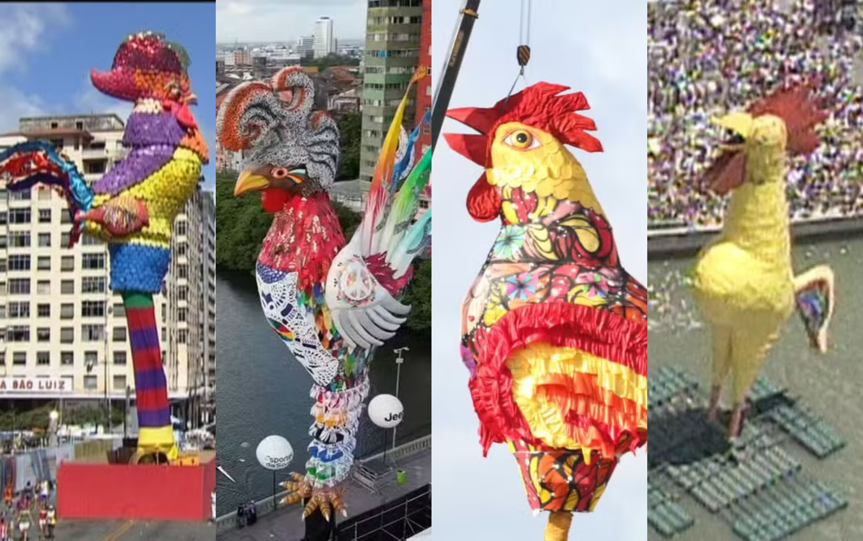 Relembre versões do Galo Gigante do carnaval do Recife | G1