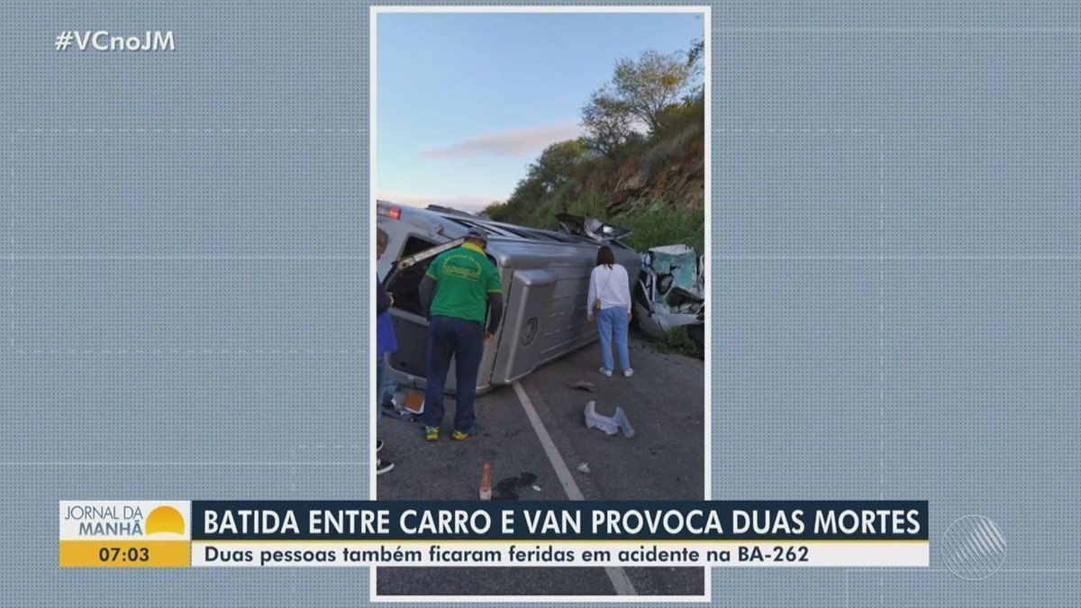 Dois homens morrem e idosos ficam feridos em acidente entre carro e van no sudoeste da Bahia ...