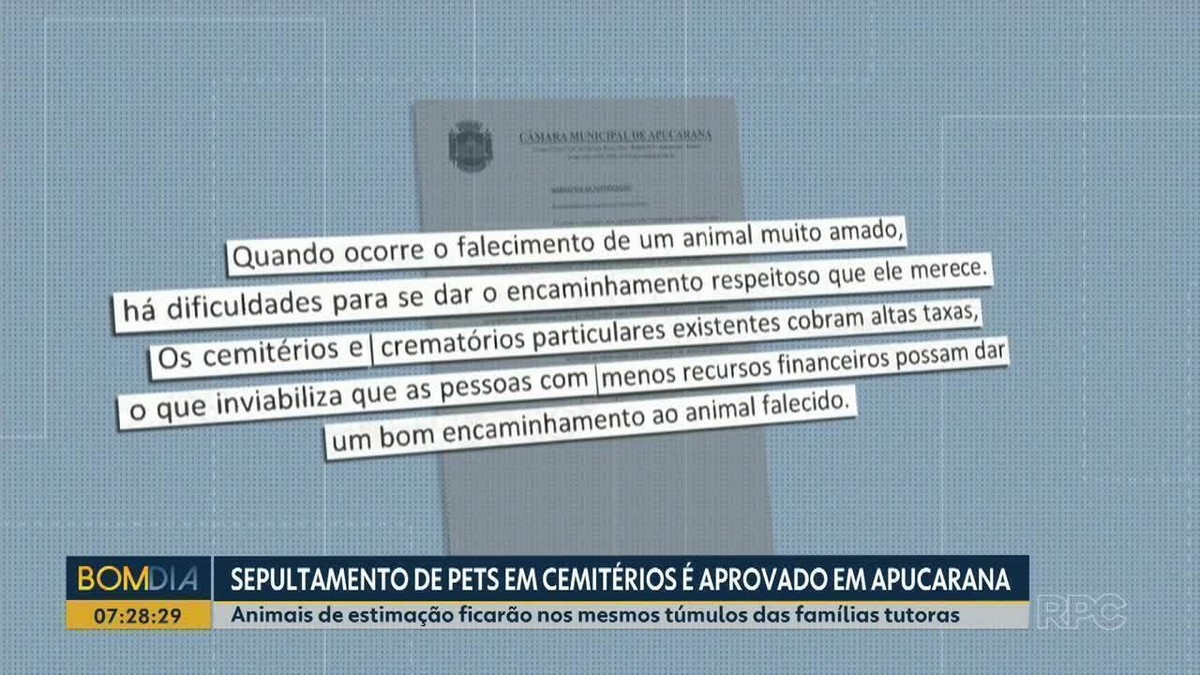 Câmara de Apucarana aprova projeto que autoriza sepultamento de pets no ...