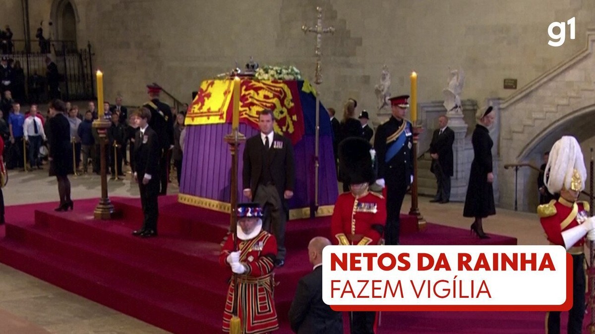 William e Harry ficam de guarda do caixão da rainha Elizabeth II ...