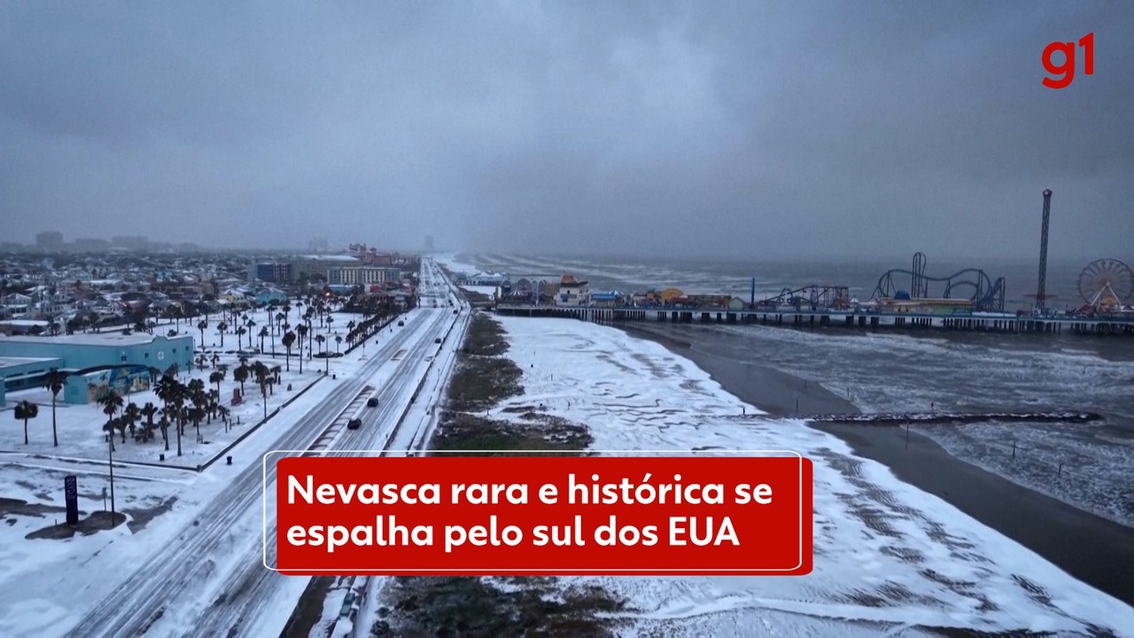Nevasca rara e histórica se espalha pelo sul dos EUA, deixa 3 mortos, cancela voos e fecha ...
