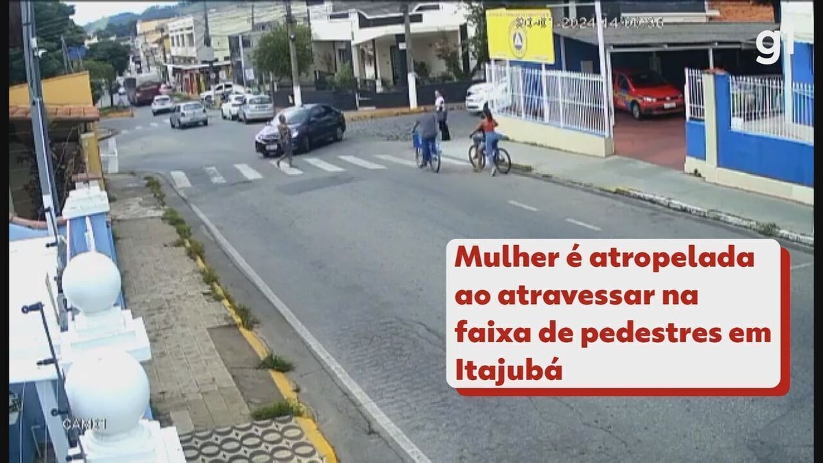 VÍDEO: Mulher é atropelada por carro ao atravessar na faixa de pedestres em Itajubá, MG | Sul de ...