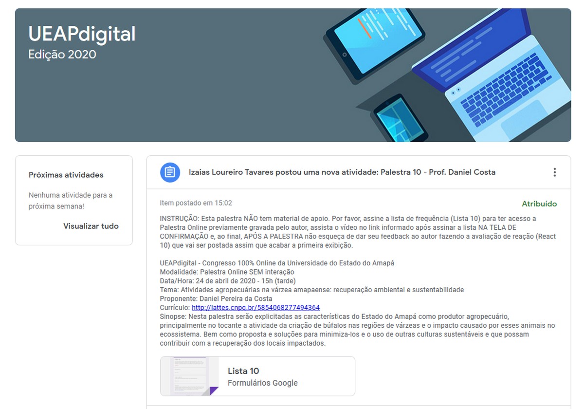 1º Congresso On-line da Ueap oferta oficinas e minicursos para ...