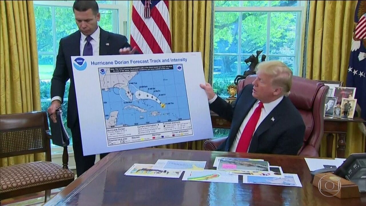 Trump usa mapa alterado para colocar Alabama na rota do furacão Dorian ...