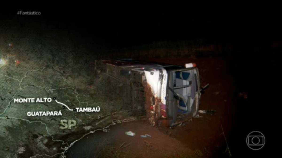 Ônibus de excursão religiosa capota em rodovia em Guatapará, SP, e deixa mortos e feridos ...