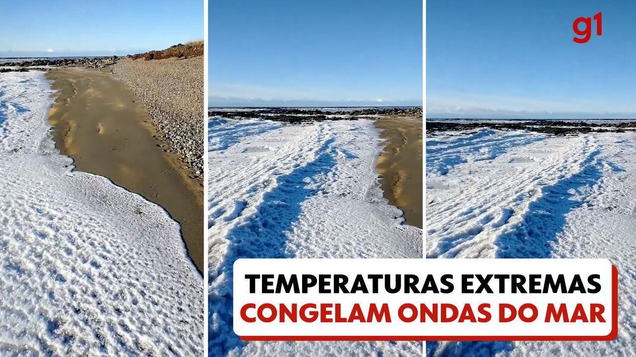 VÍDEO: temperaturas extremas congelam ondas do mar na Terra do Fogo ...