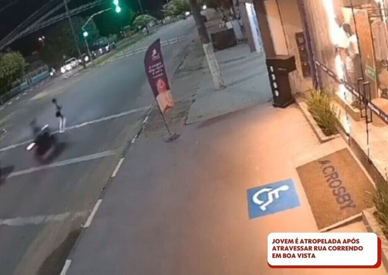 Jovem é atropelada por moto ao tentar atravessar avenida correndo em Boa Vista; VÍDEO | Roraima | G1