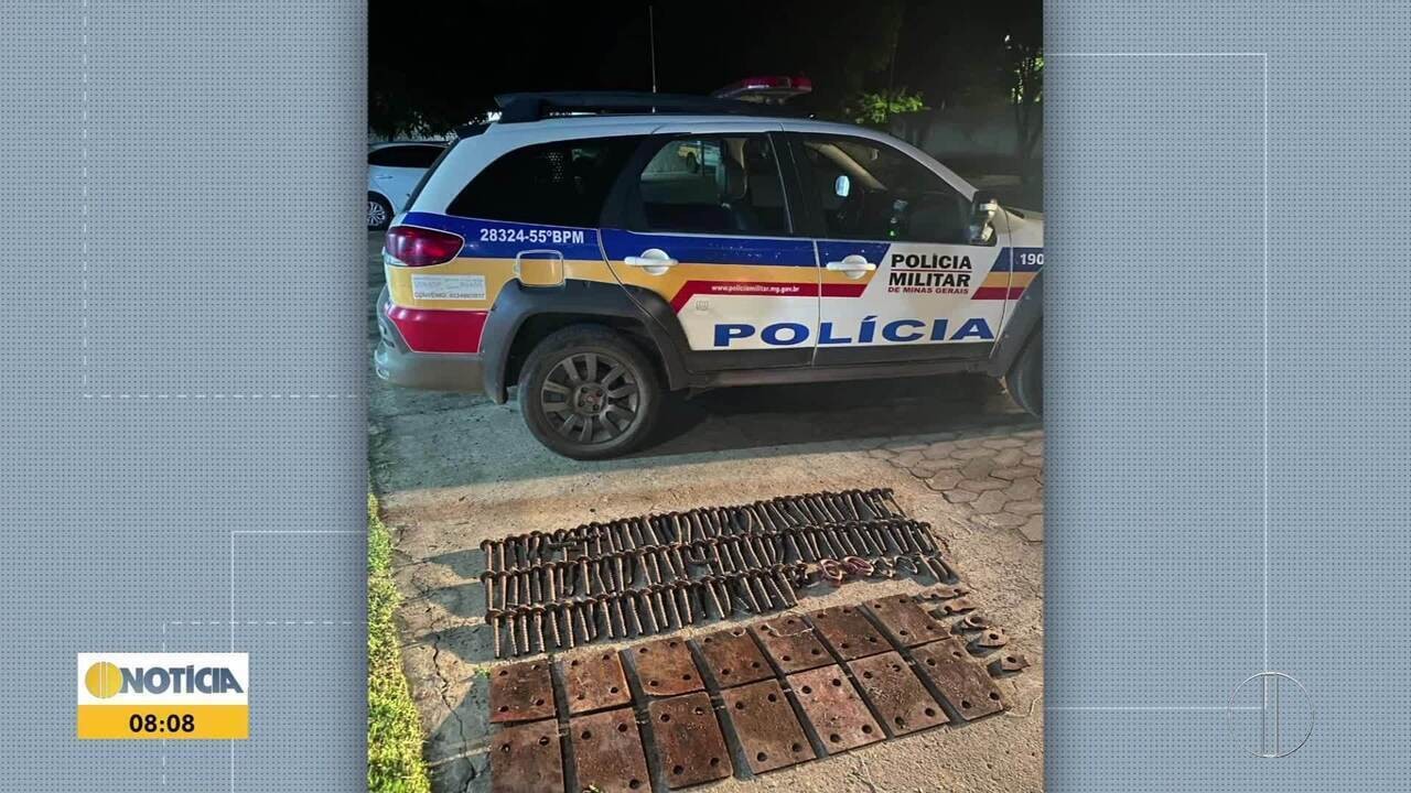 Polícia prende jovem após furtar parafusos e placas de metal de linha ...