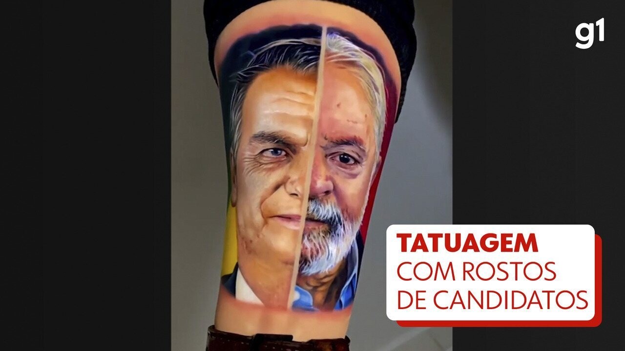 Morador de SP faz tatuagem com rostos de Lula e Bolsonaro | Eleições ...