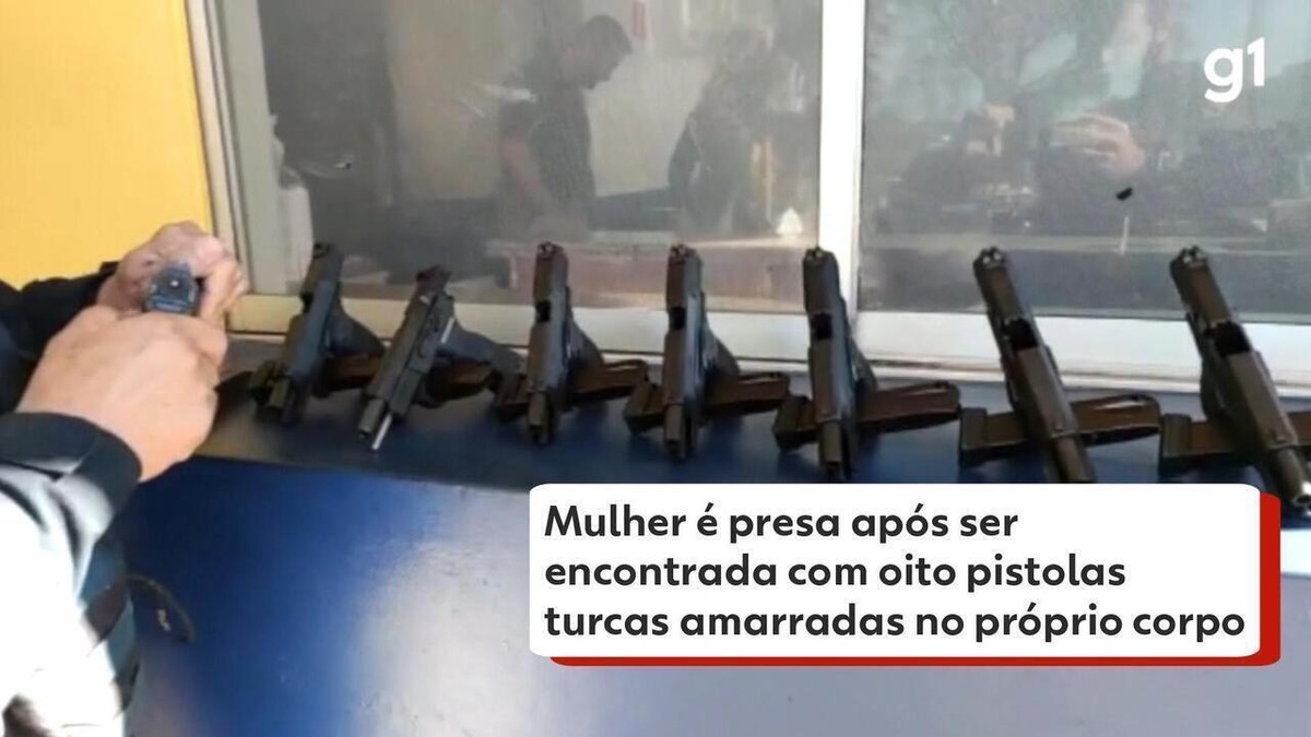 VÍdeo Mulher é Presa Após Ser Encontrada Com Pistolas Turcas Amarradas