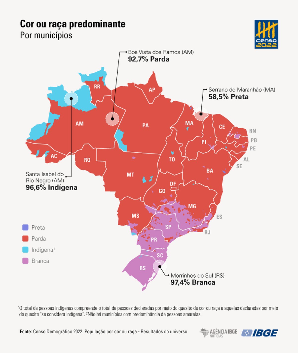 Censo 2022: maioria dos municípios de MT se declaram pardos; veja lista ...