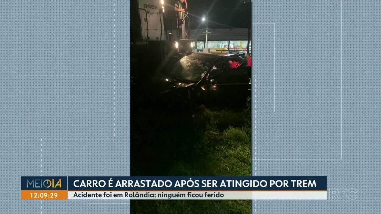 Motorista sobrevive após carro ser atingido por trem e arrastado por 300 metros no Paraná ...