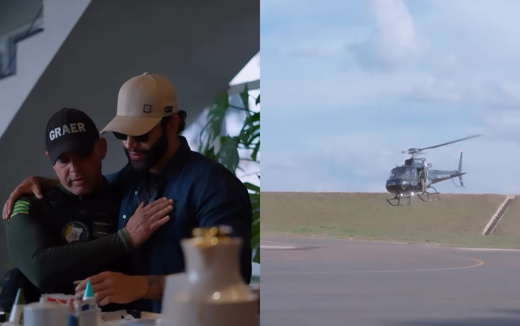 Policiais chegam de helicóptero a fazenda de Gusttavo Lima; vídeo | G1