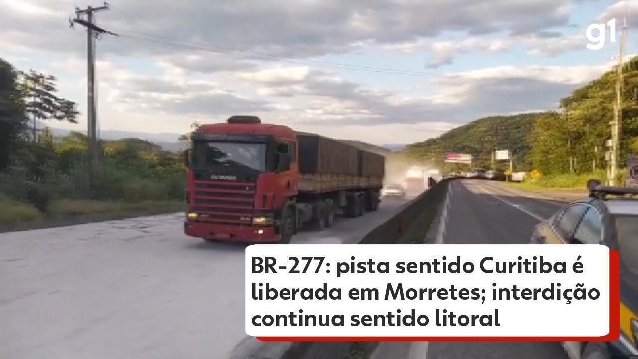 Trecho da BR-277 no Paraná é totalmente liberado após quase um dia de ...