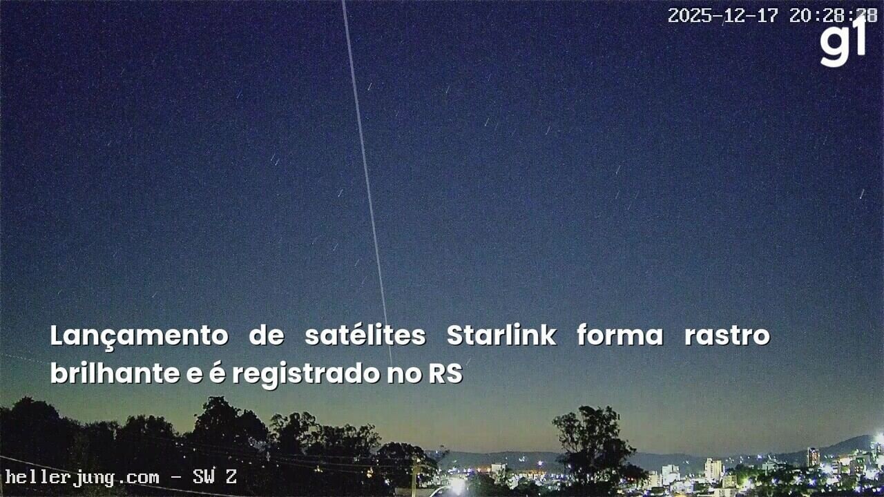 Lançamento de satélites Starlink forma rastro brilhante visto no RS | G1