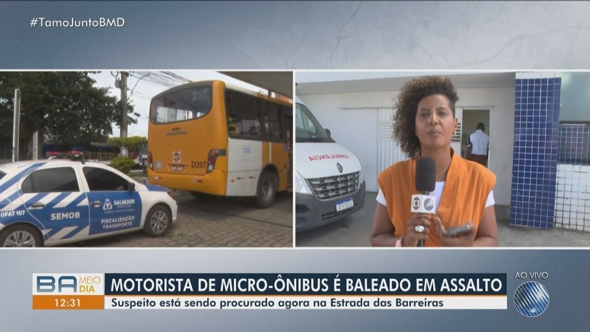 Motorista de micro-ônibus é baleado após reagir assalto em Salvador | Bahia | G1
