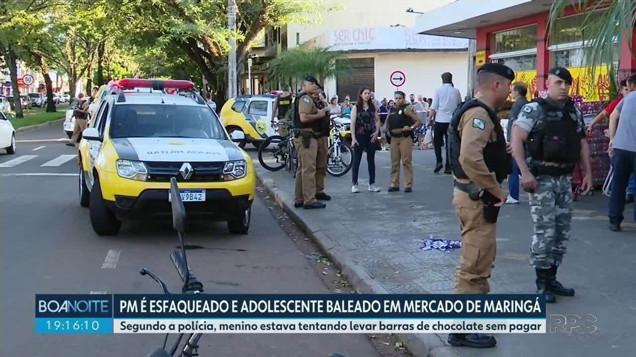 Policial é esfaqueado e adolescente é baleado durante confusão em mercado de Maringá | Norte e ...