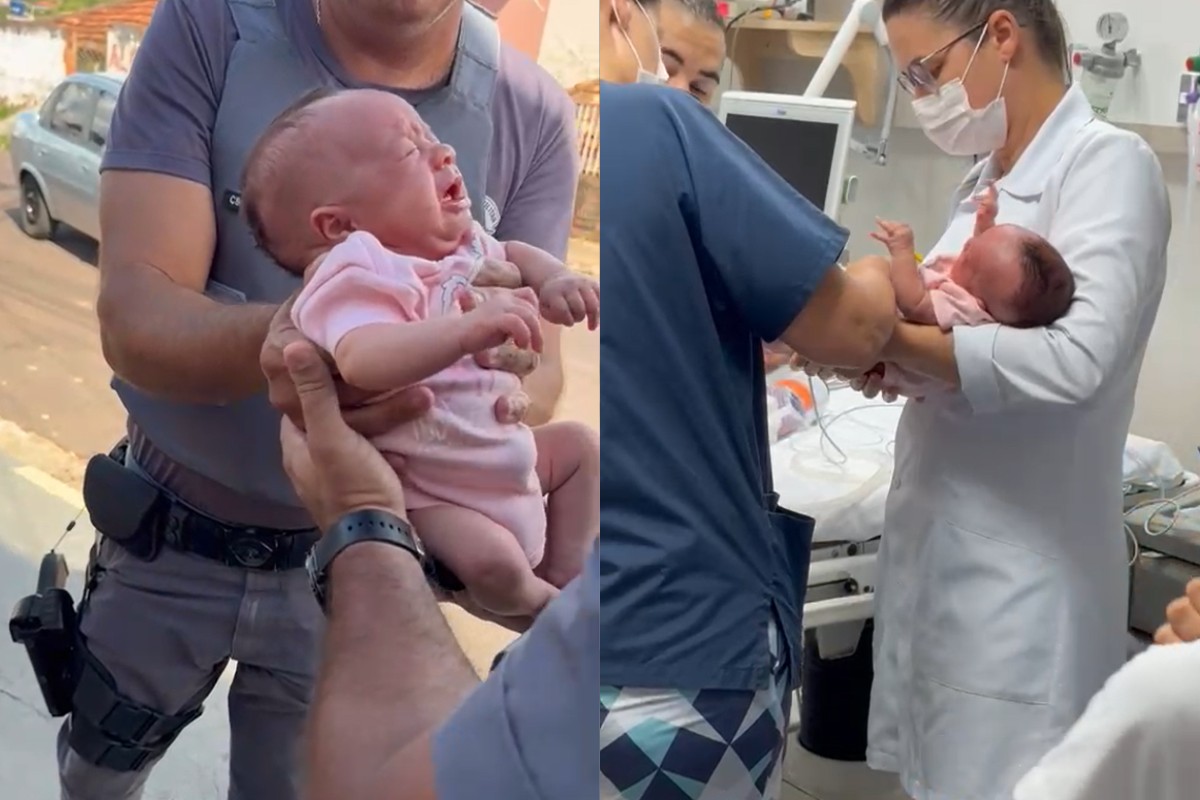 Bebê é salvo por PMs após se engasgar no dia do 'mêsversário' | G1