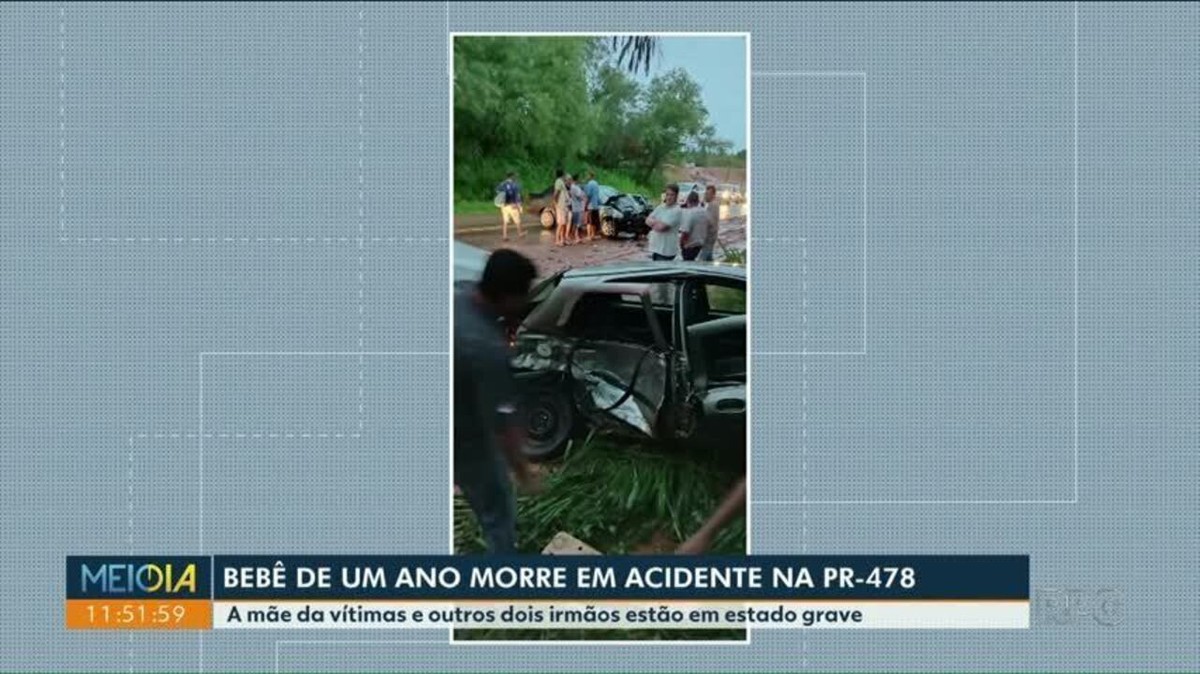 Bebê morre e quatro pessoas ficam feridas após acidente entre dois ...