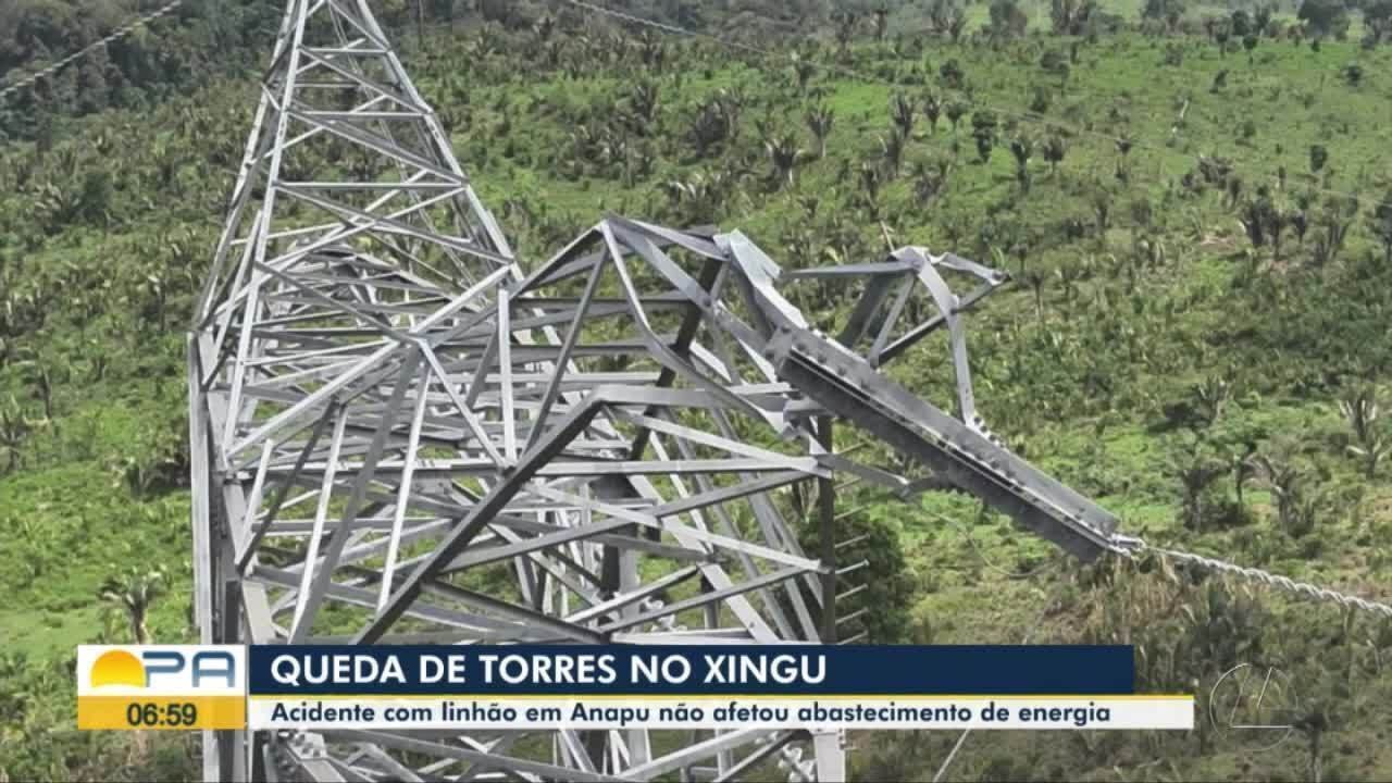 Cinco torres de energia caem após forte tempestade no Pará | G1
