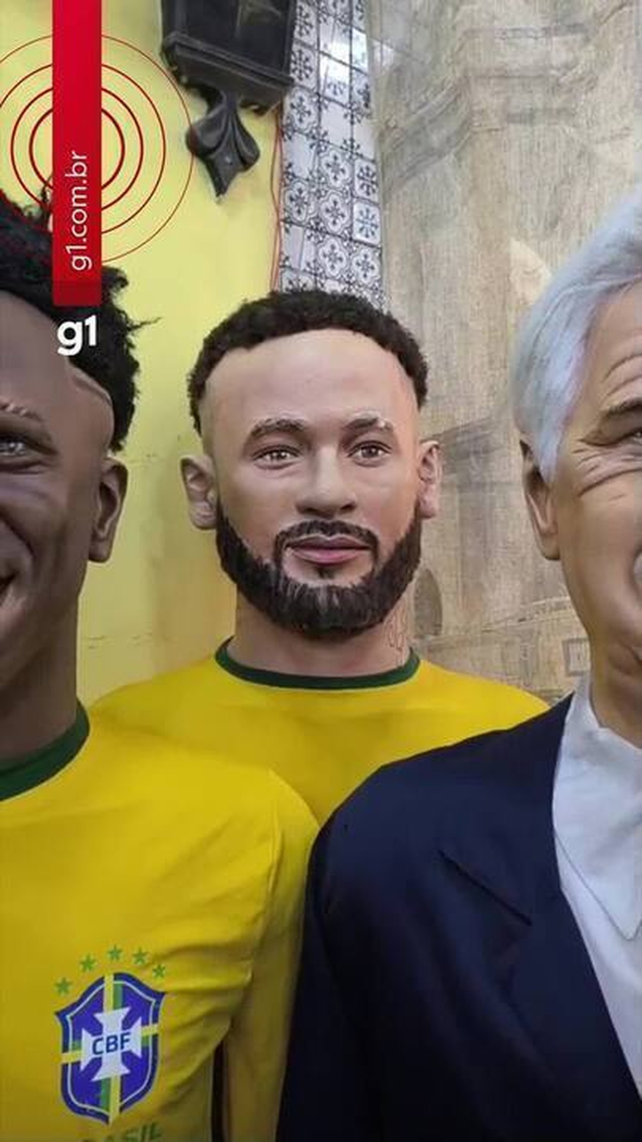 Ancelotti, Vini Jr, Neymar e outros craques viram bonecos gigantes | G1