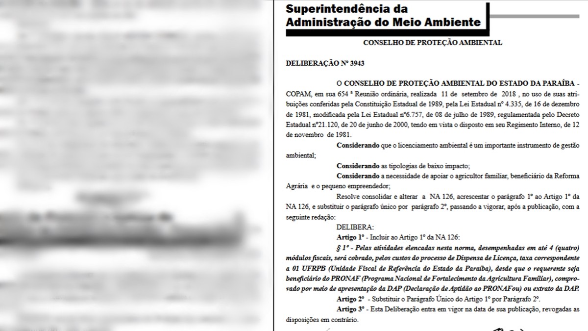 Sudema altera regras para dispensa de licença ambiental na Paraíba