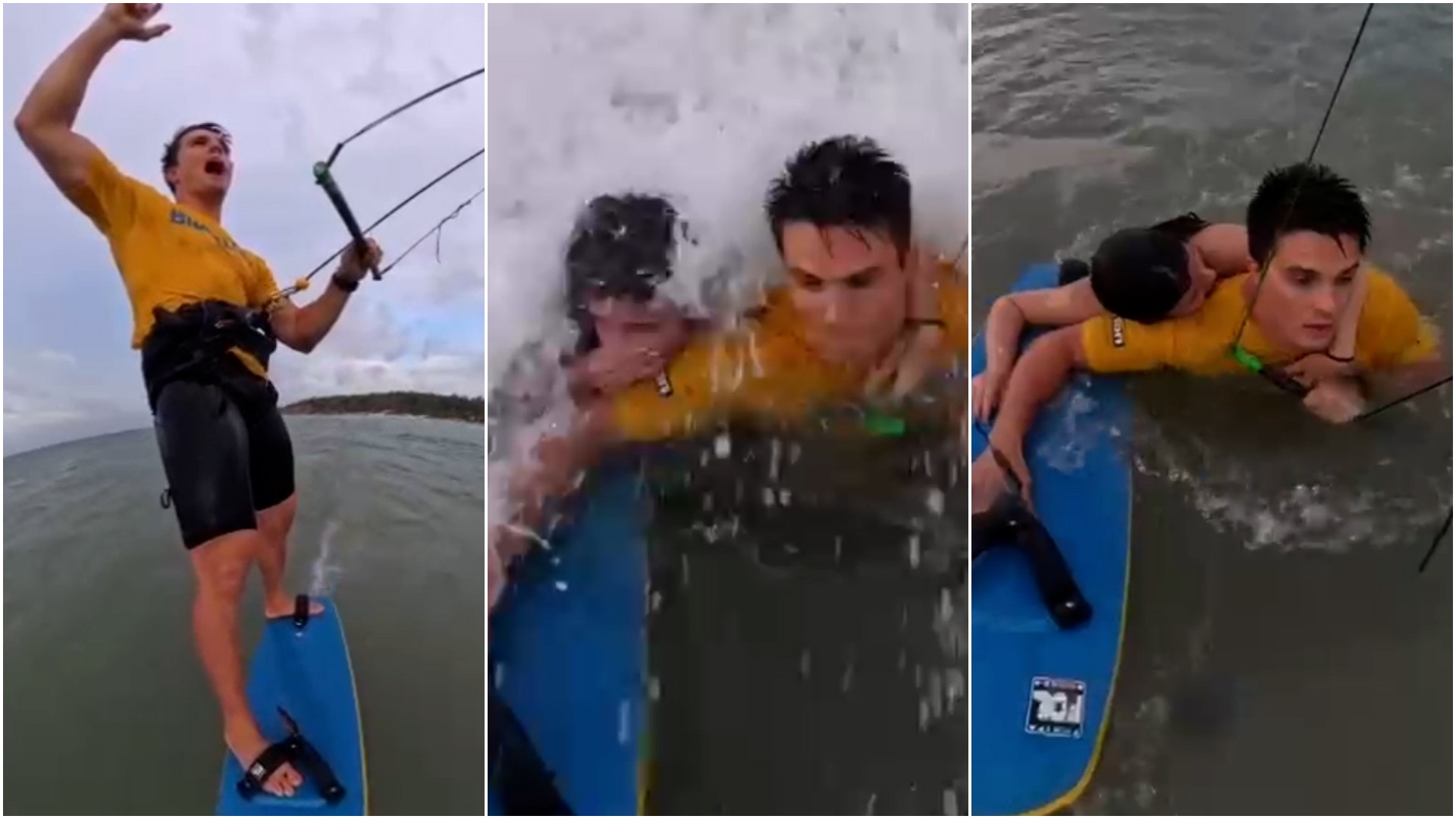 VÍDEO: Adolescente é resgatada no mar pelo kitesurfista Bruno Lobo, em ...
