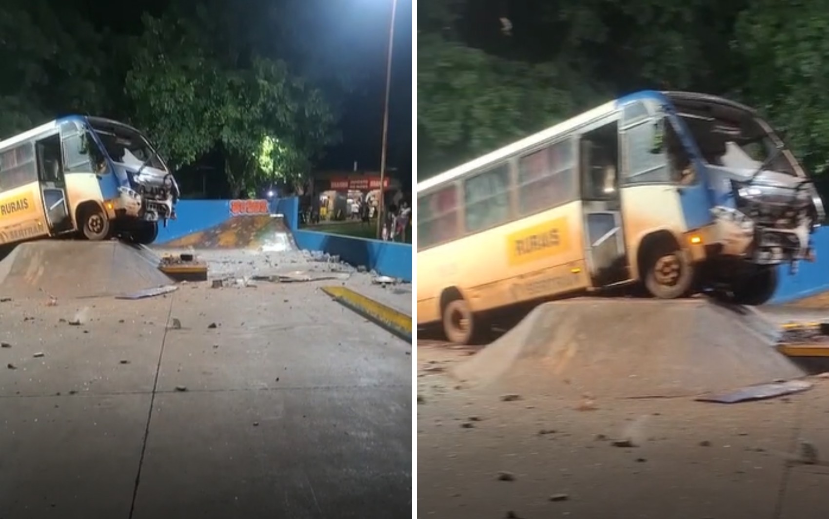Motorista de ônibus invade pista de skate em São Joaquim da Barra