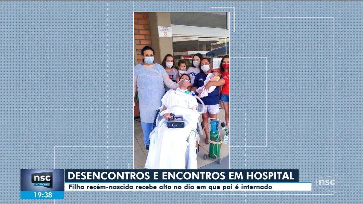 Há Dois Meses Internado Em Uti Pai Conhece Pessoalmente Filha Bebê Em
