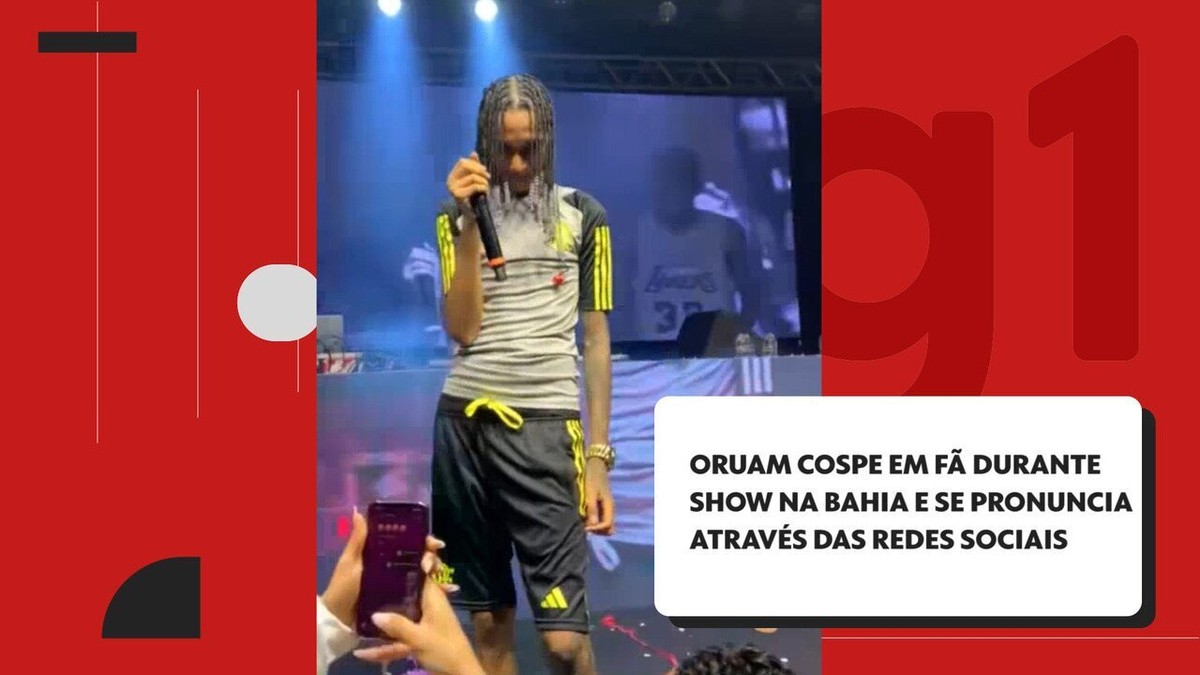Cantor de trap Oruam cospe em fã durante show na Bahia e se pronuncia ...