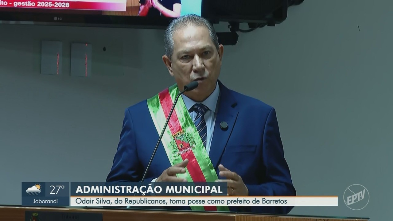 Prefeito Odair Silva toma posse em Barretos, SP | G1
